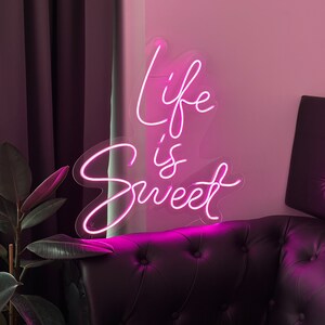 Life is Sweet Neon Sign | Wedding Decor LED | Neon Sweet Light Sign ...