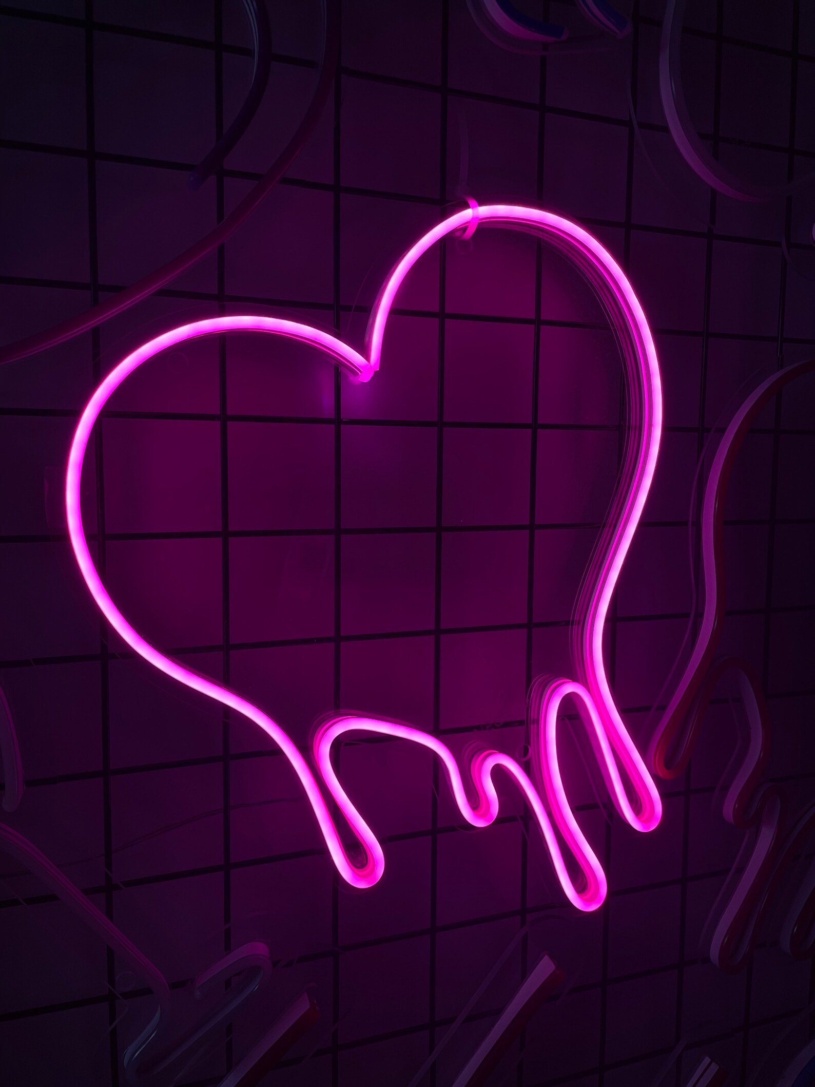 Dripping Heart Neon Sign | Pink Decor | Bedroom Decor Sign | Bleeding ...