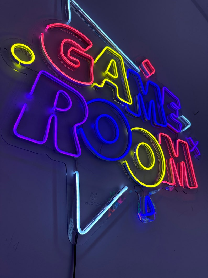 Game Room Custom Neon Sign | Neon Sign Gamer | Led Game Wall Art ...
