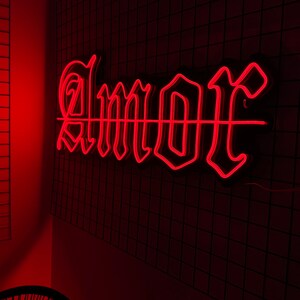 Amor Neon Sign | Night Lights Neon Signs Amor | Love Decoration ...