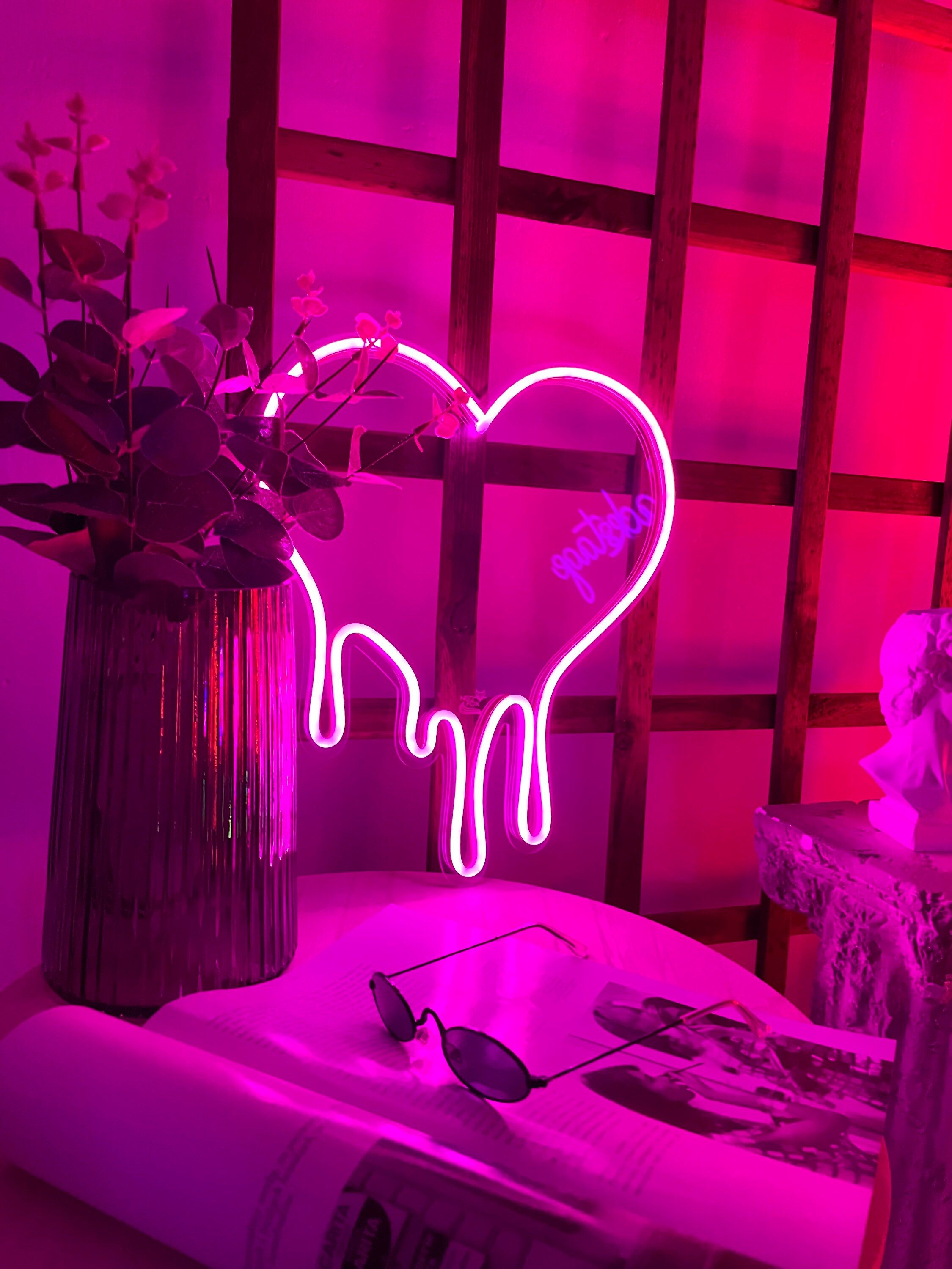 Dripping Heart Neon Sign | Pink Decor | Bedroom Decor Sign | Bleeding ...
