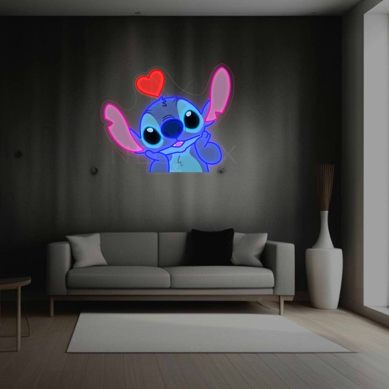 Characters From the Cartoons | Stitch Neon Sign | Wall Light | Sign ...