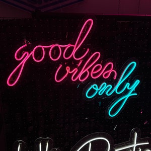Good Vibes Only Neon Sign | Customizable Neon Sign | Custom Good Vibes ...