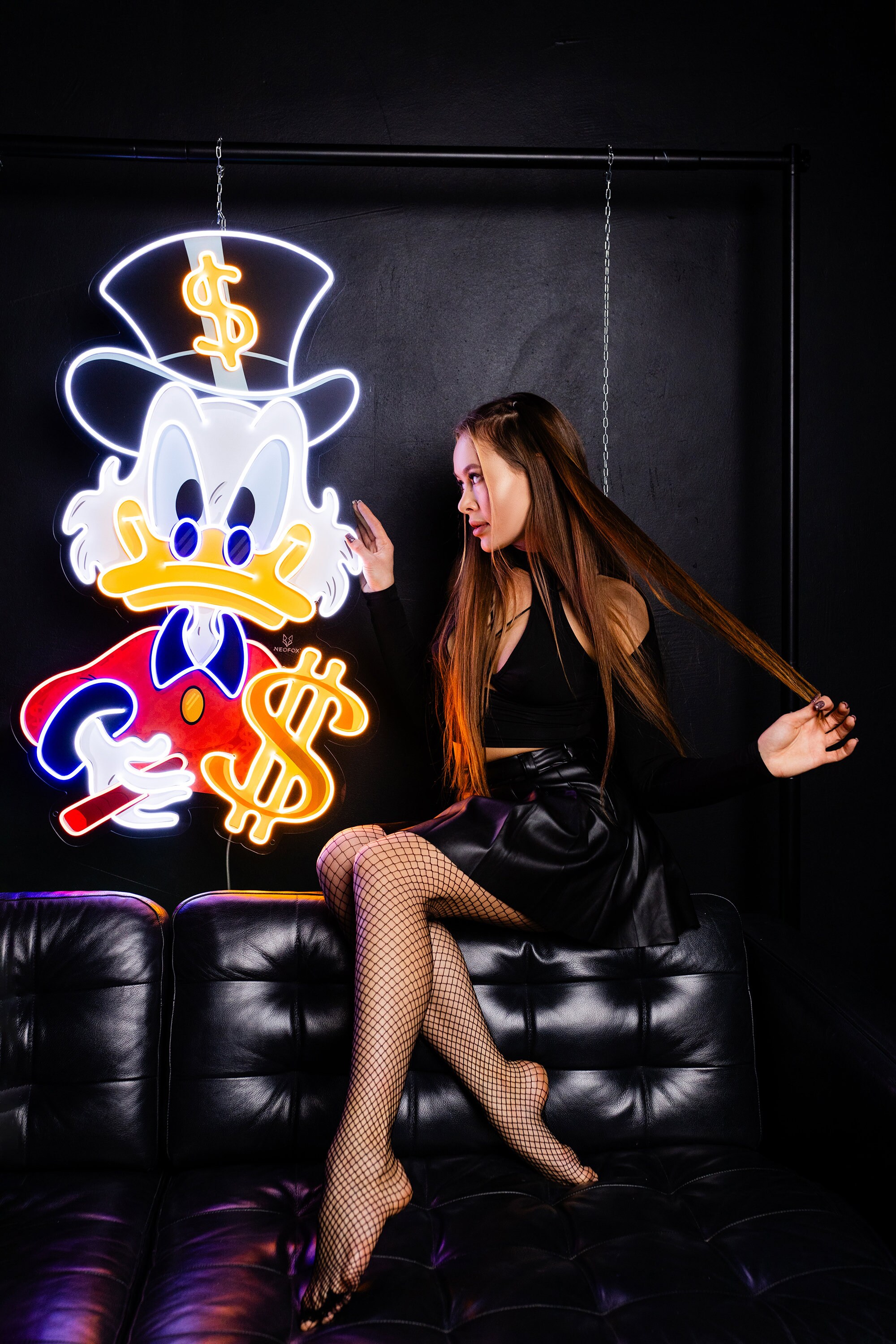 Money Duck Dollar Neon LED Acrylic Sign | Mcduck Money Bag | Duck ...