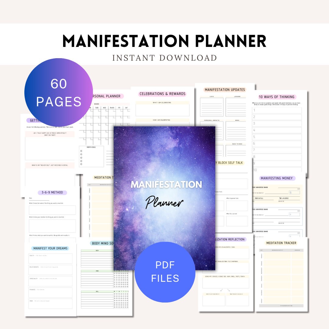 Manifestation Planner Printable, Spiritual Planner Printable, Mental ...