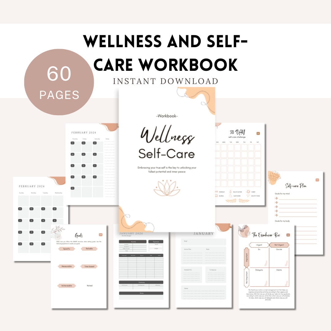 Wellness Self-care Workout Printable, Self-love Workbook Printable ...