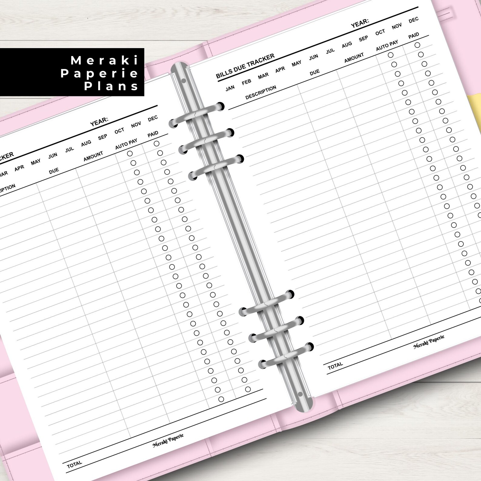 Monthly Bill Tracker, Bills Due Budget Planner, A5 Planner Inserts ...