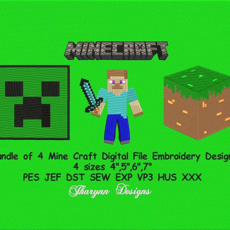 Mindcraft Machine Embroidery Designs - Etsy