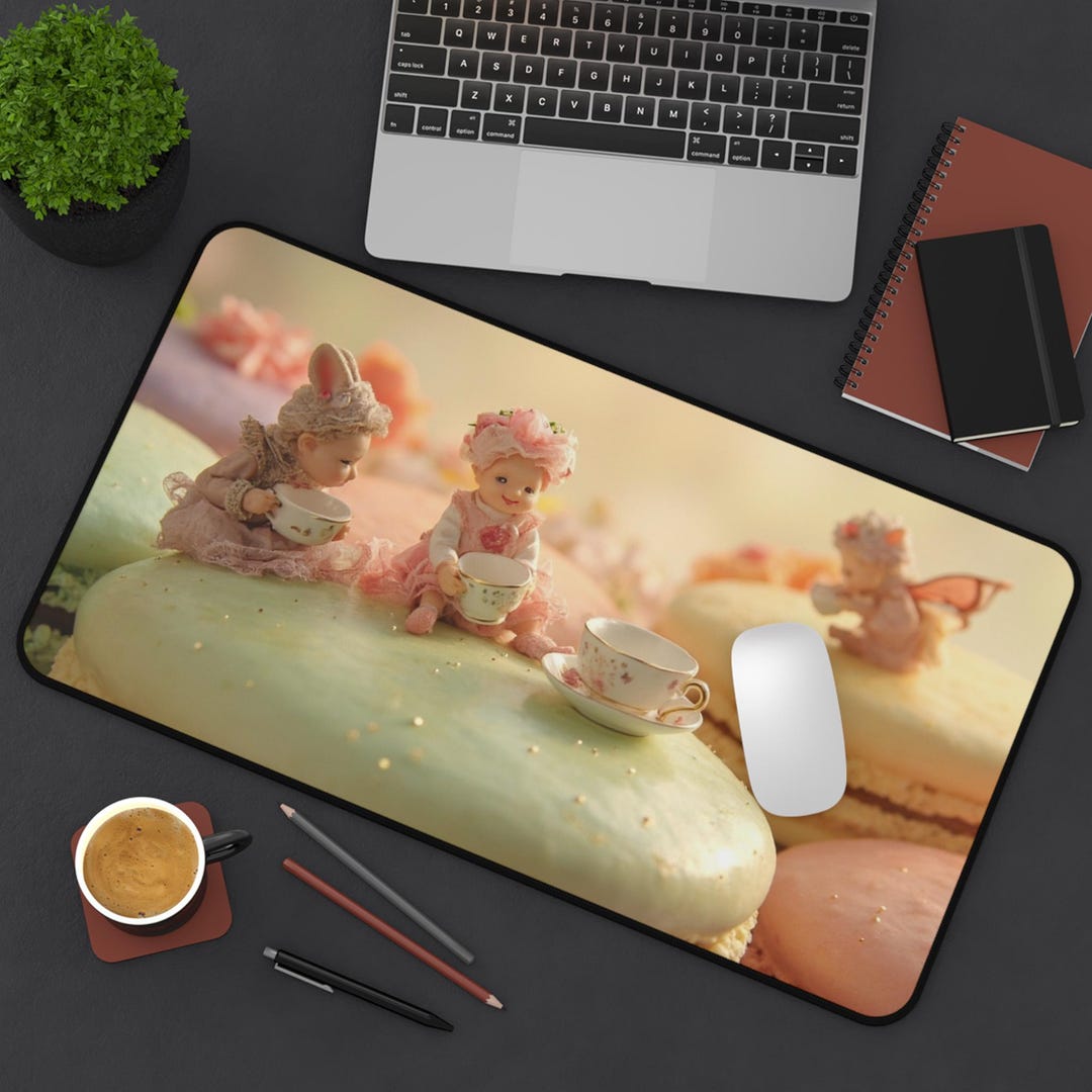 Macaron Miniatures Tea Party Desk Mat | Fairy Mousepad - Etsy
