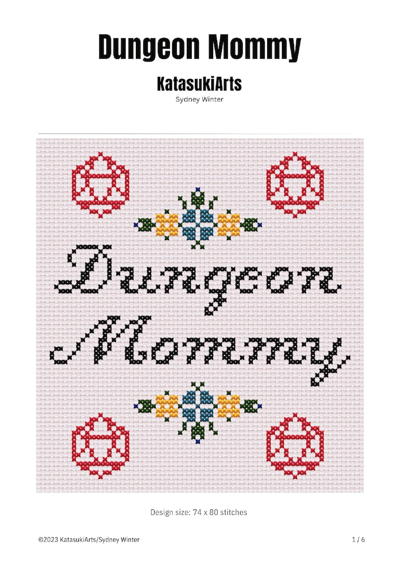 DND Cross Stitch Pattern, Dungeons and Dragons Cross Stitch Pattern ...