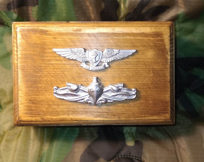 Wooden US Navy Surface Warfare & Air Warfare Insignia Trinket Box. - Etsy