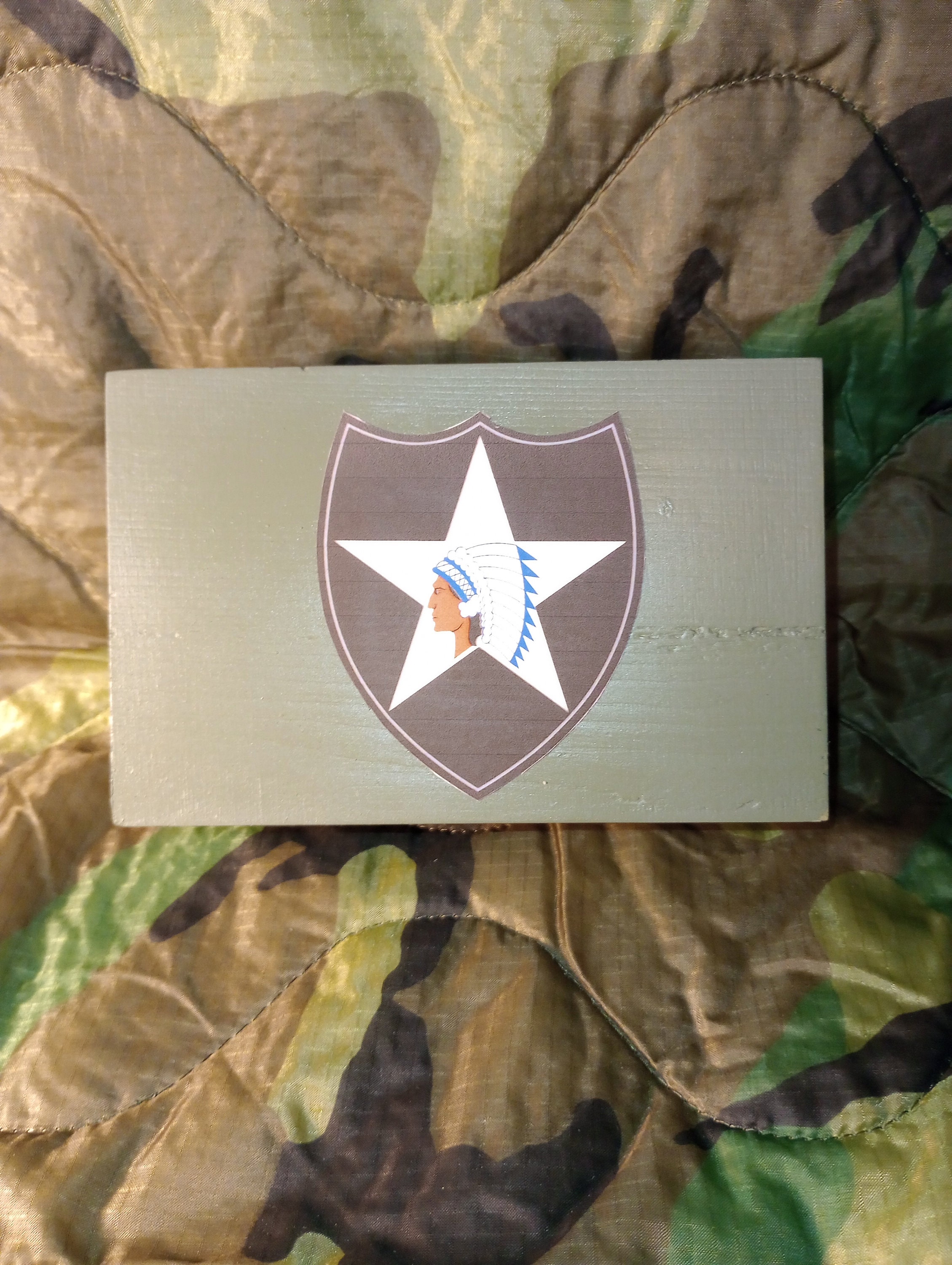 Wood US ARMY 2nd ID Insignia Trinket Box - Etsy