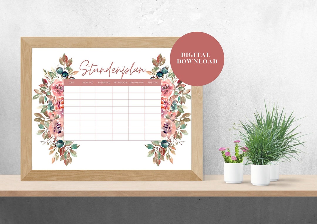 Timetable Template for School as a Printable Download: Organized ...