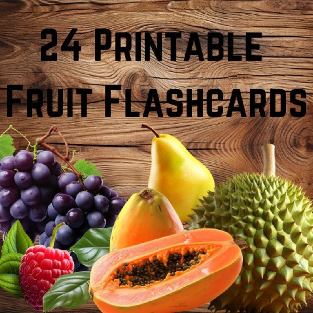 24, Fun and Educational Fruit Flash Cards for Children | Digital ...