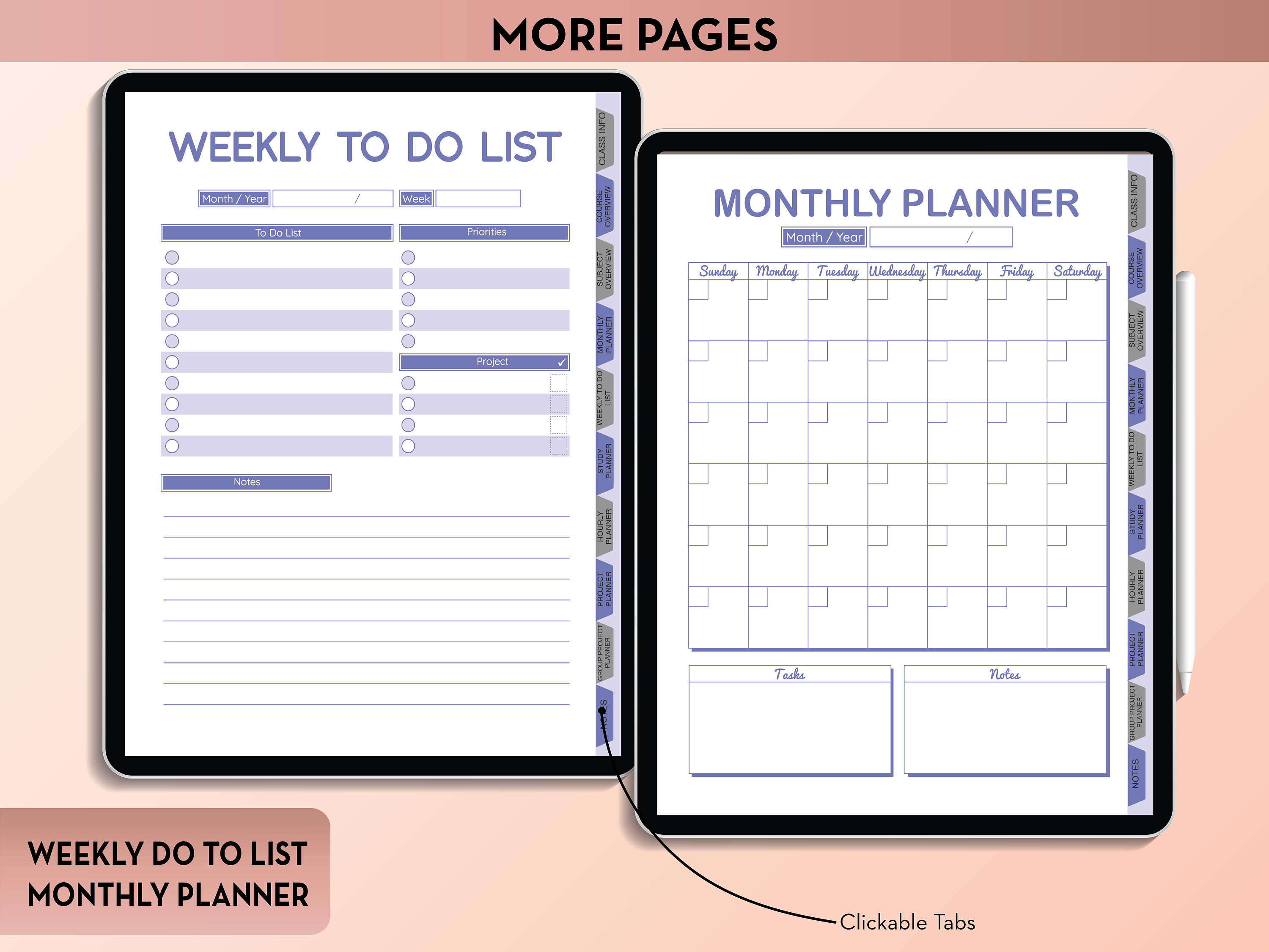 Undated Student Digital Planner Goodnotes, Academic Planner, Portrait ...