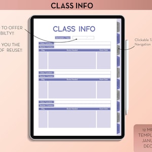 Undated Student Digital Planner Goodnotes, Academic Planner, Portrait ...