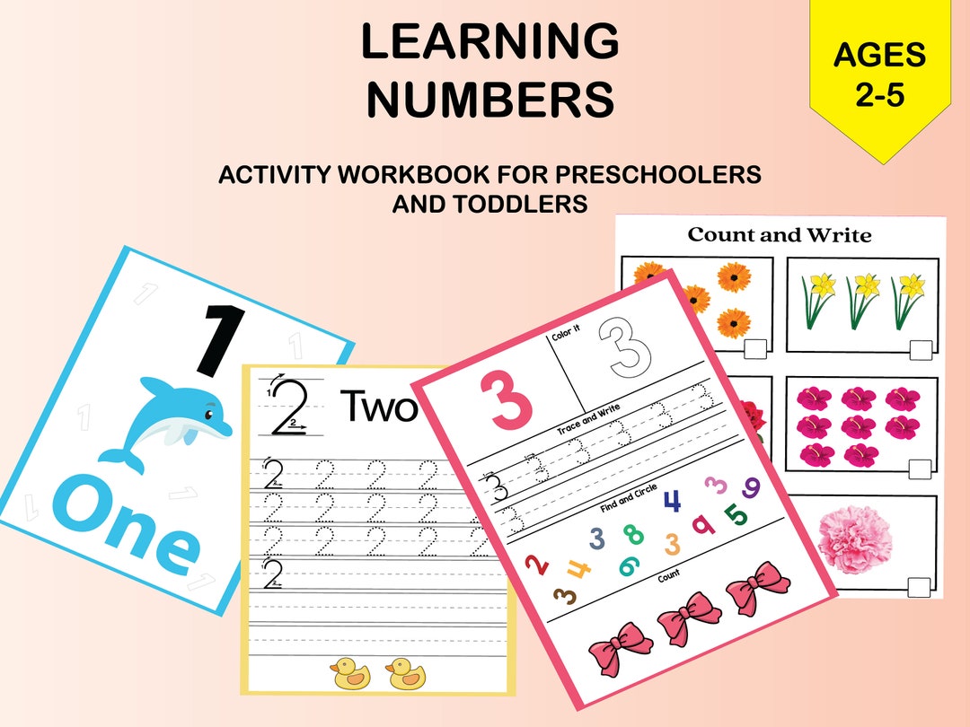 Learning Numbers Activity Printables for Preschoolers and - Etsy