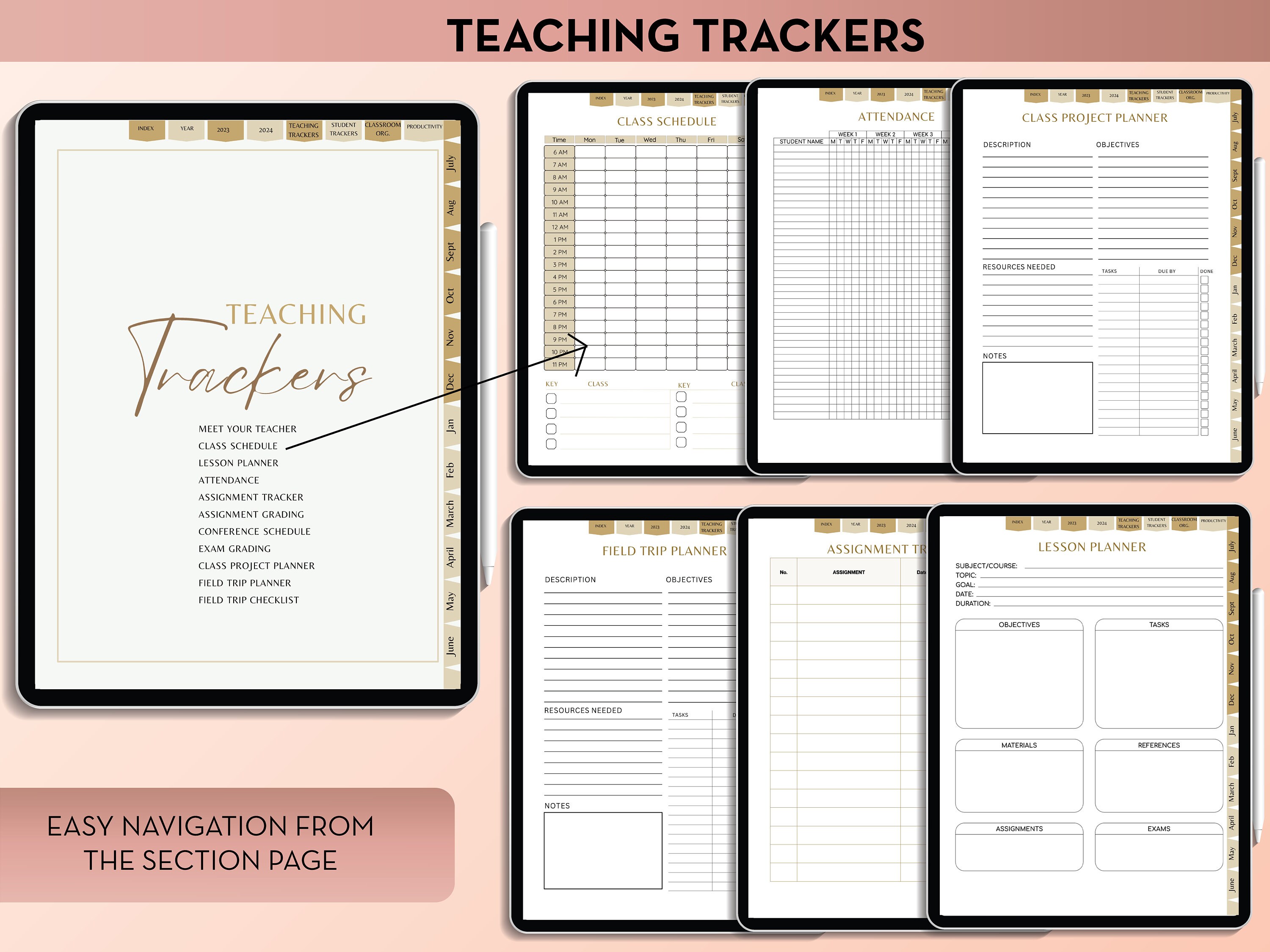 Digital Teacher Planner 2024-2025, Lesson Planner Goodnotes, Academic ...