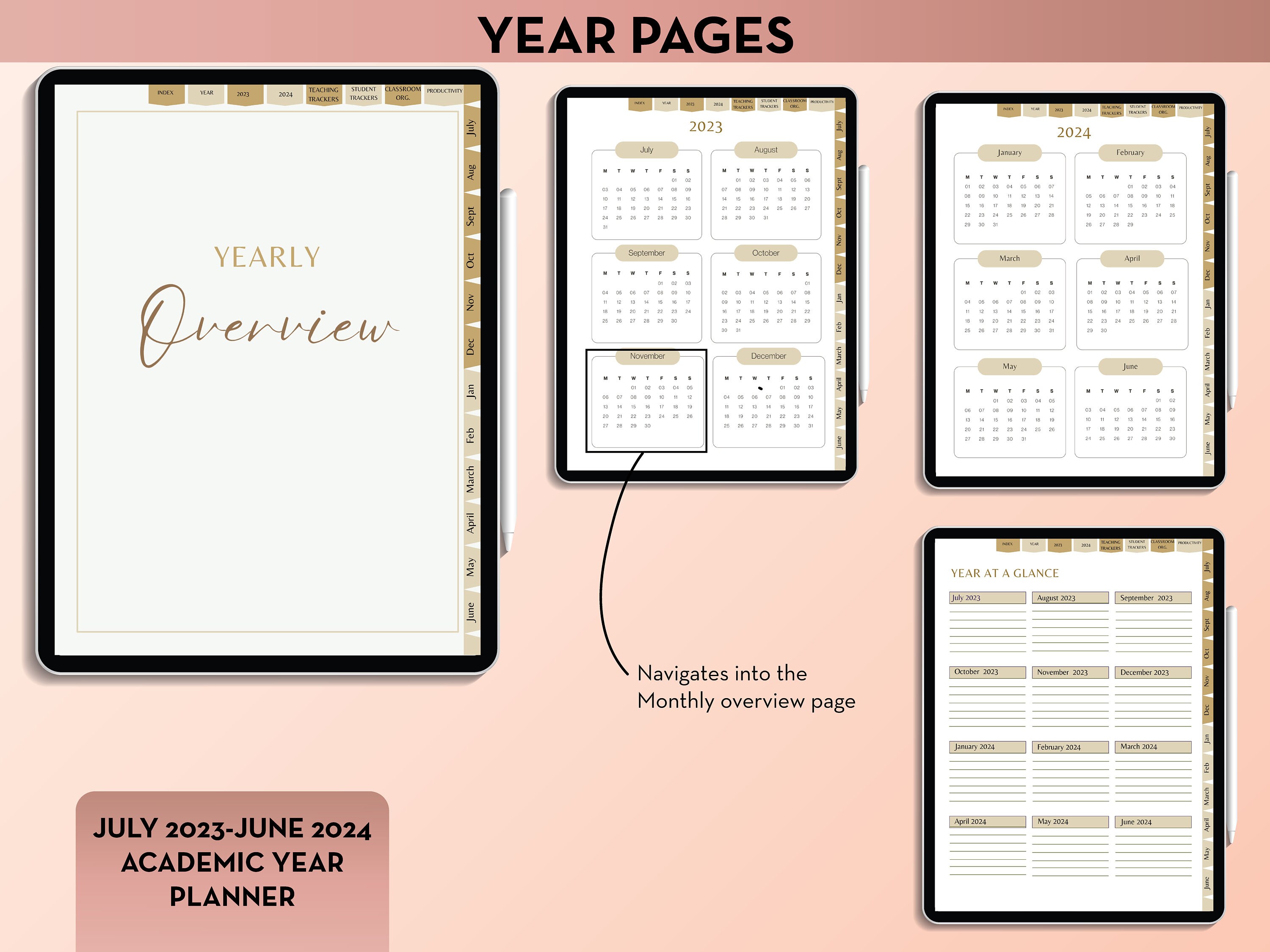 Digital Teacher Planner 2024-2025, Lesson Planner Goodnotes, Academic ...