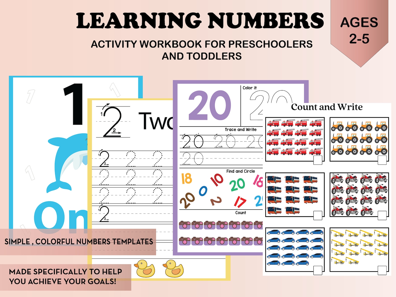 Learning Numbers Activity Printables for Preschoolers and Toddlers ...