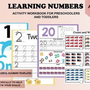 Learning Numbers Activity Printables for Preschoolers and Toddlers ...