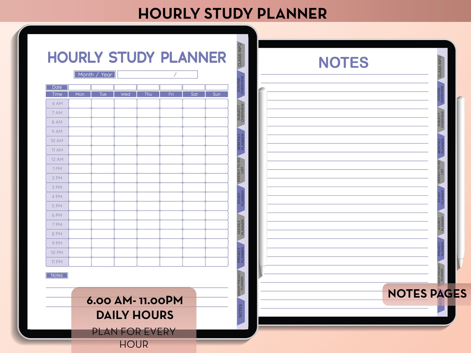 Undated Student Digital Planner Goodnotes, Academic Planner, Portrait ...