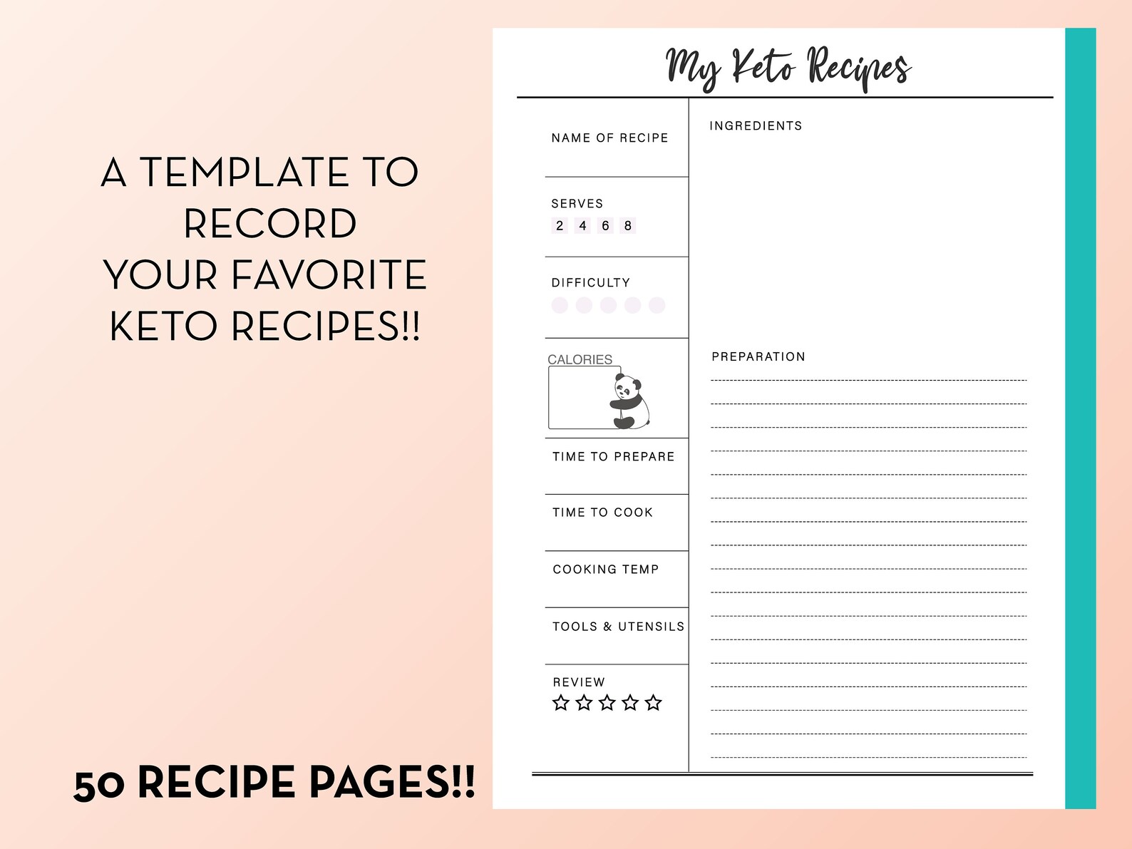 Keto Planner Printables, Ketogenic Diet Templates, Keto Inserts, Keto ...