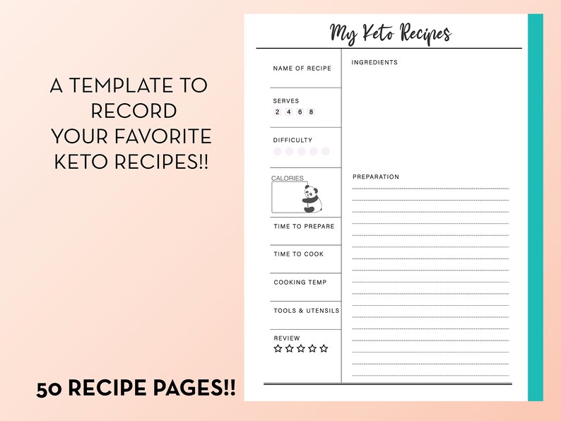 Keto Planner Printables, Ketogenic Diet Templates, Keto Inserts, Keto ...