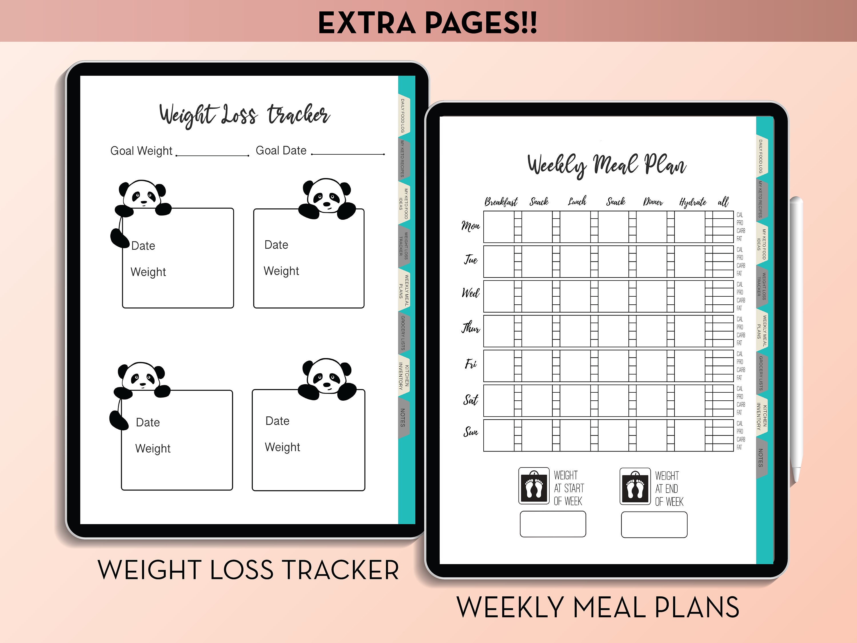 Digital Keto Planner, Digital Planner for Goodnotes, Xodo, Ketogenic ...