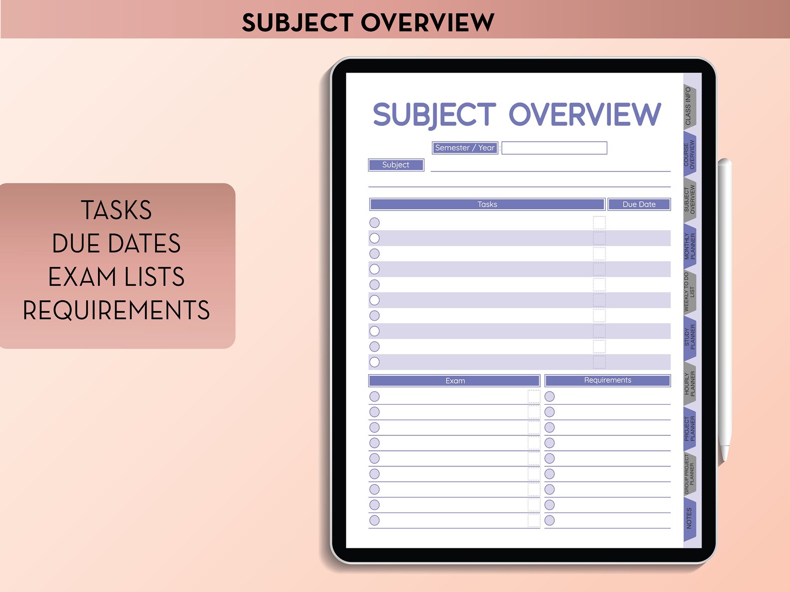 Undated Student Digital Planner Goodnotes, Academic Planner, Portrait ...