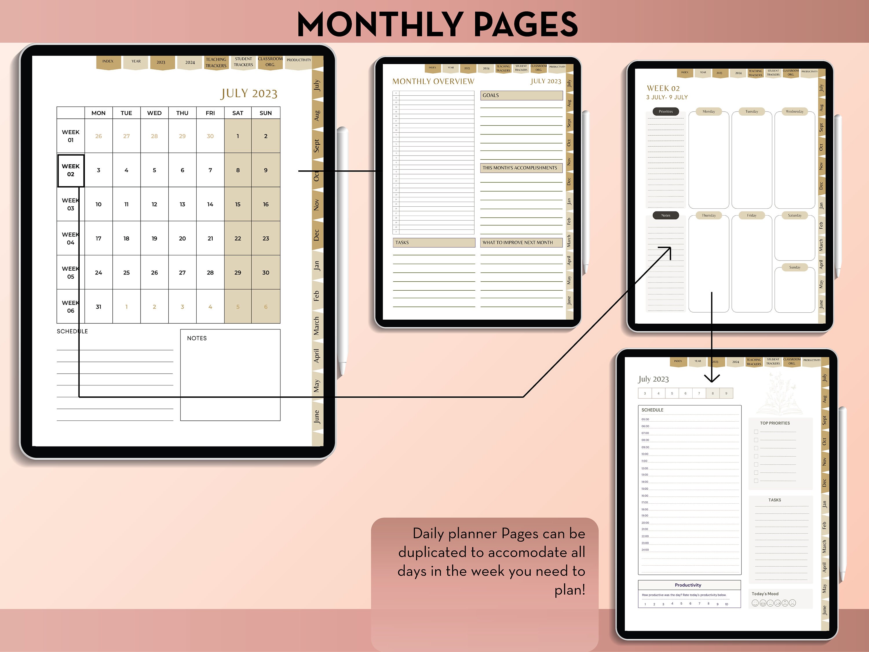 Digital Teacher Planner 2024-2025, Lesson Planner Goodnotes, Academic ...