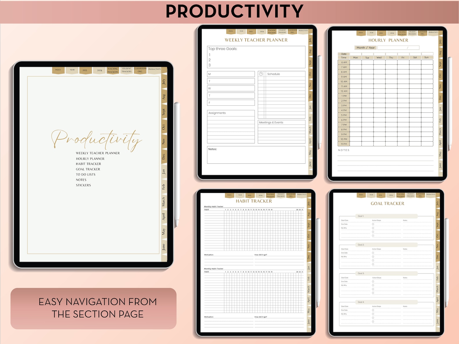 Digital Teacher Planner 2024-2025, Lesson Planner Goodnotes, Academic ...