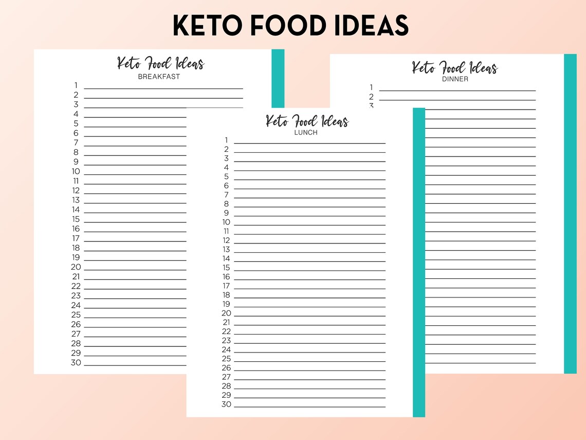Keto Planner Printables, Ketogenic Diet Templates, Keto Inserts, Keto ...