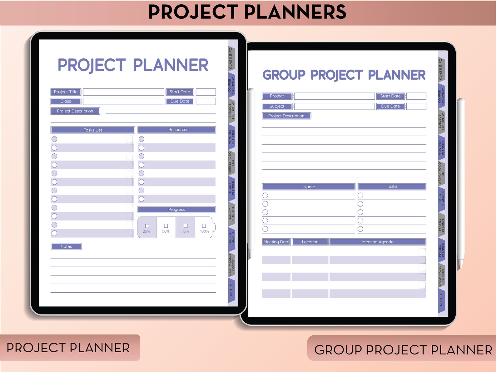 Undated Student Digital Planner Goodnotes, Academic Planner, Portrait ...