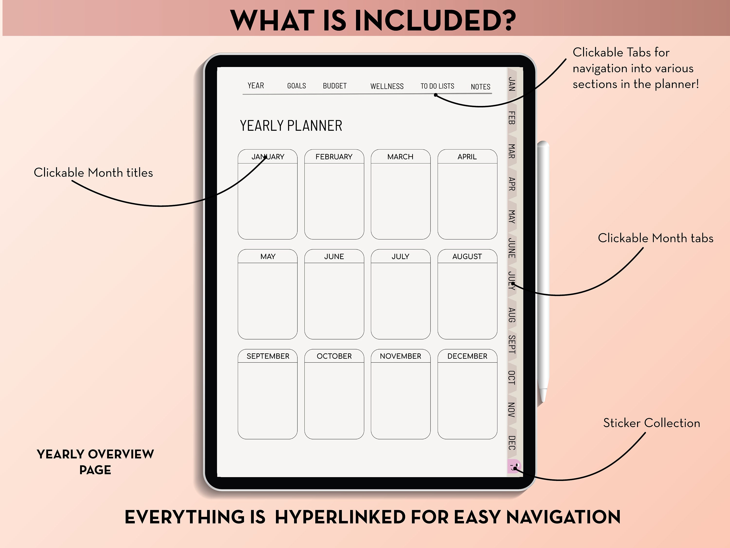 Undated Goodnotes Planner, Monthly Digital Planner, Goodnotes Template ...