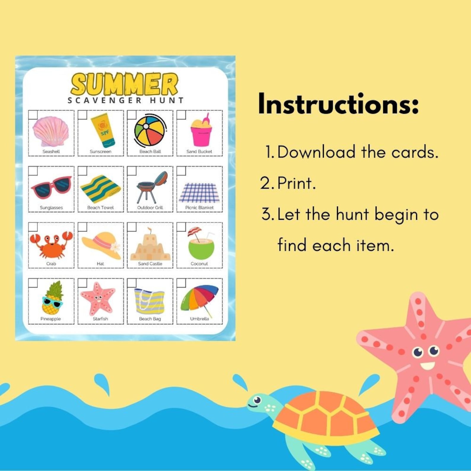 Fun Summer Scavenger Hunt for Kids! What Can They Find This Summer? - Etsy