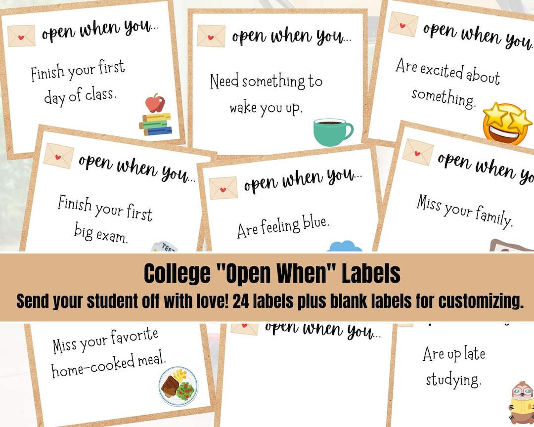 College Open When Envelope Labels | College Open When Letters | College ...