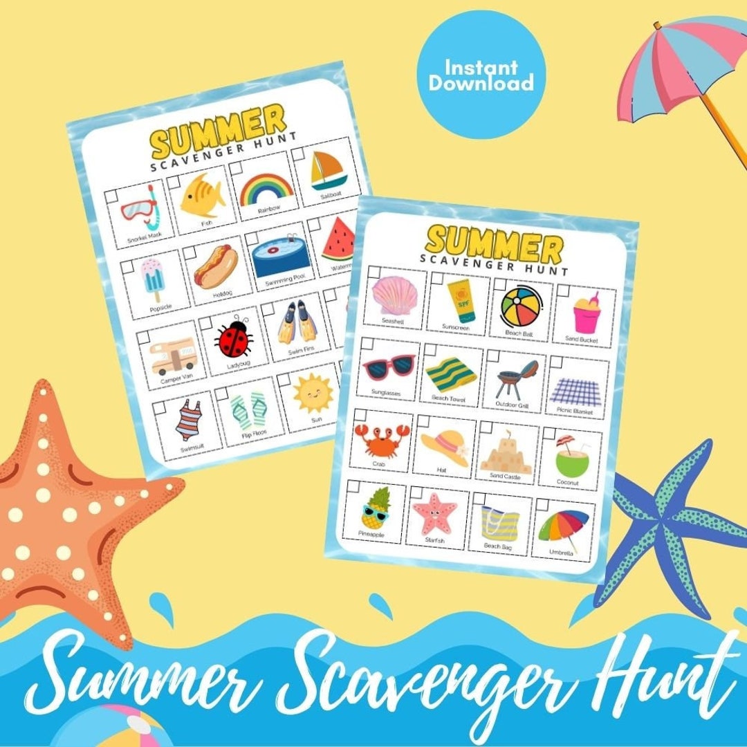 Fun Summer Scavenger Hunt for Kids! What Can They Find This Summer? - Etsy