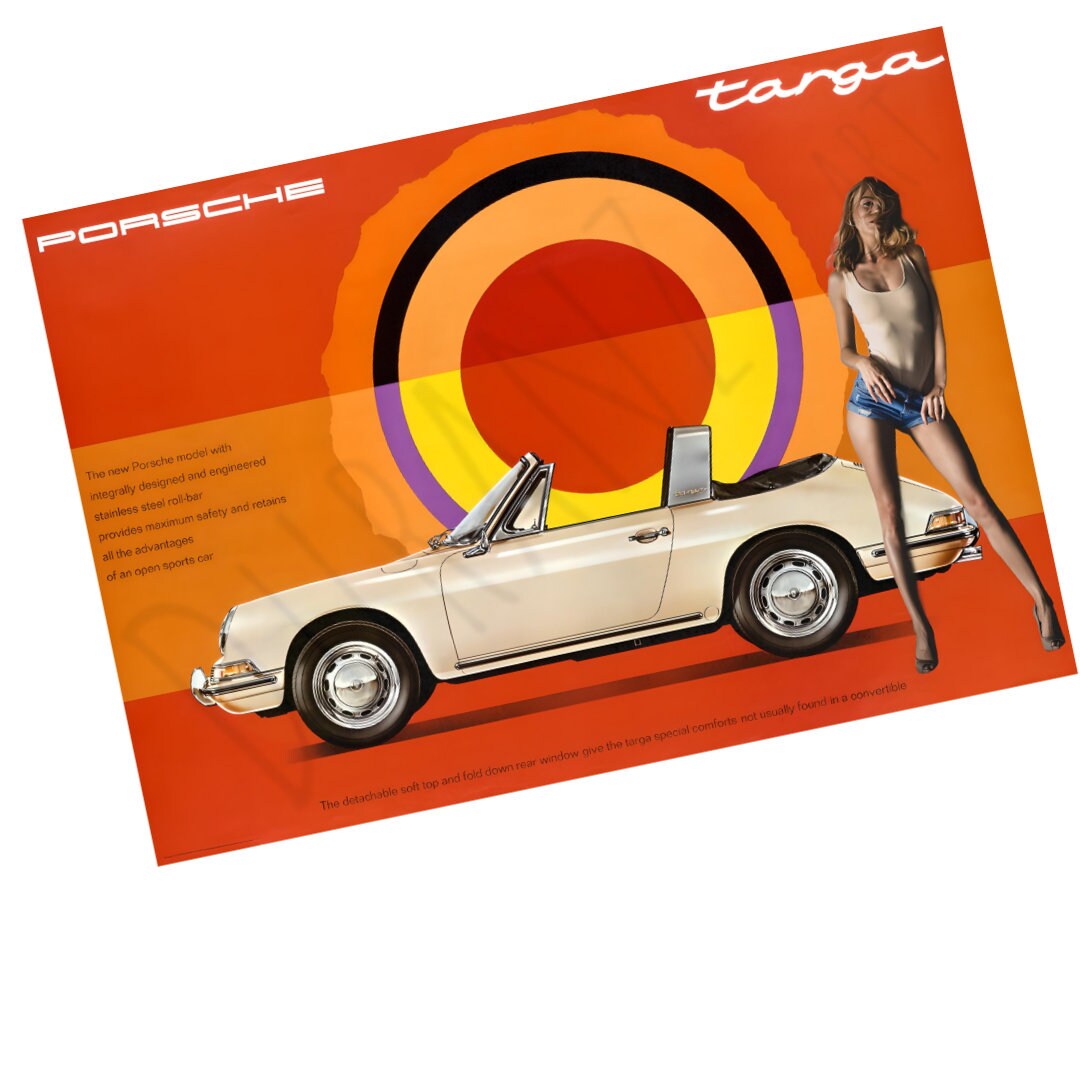 Porsche Poster A3 29 7 X 42 Cm Vintage Advertisement Retro Automobilia