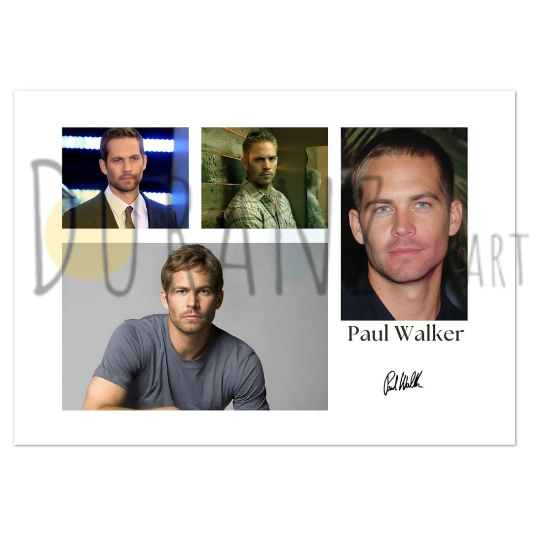 PREMIUM Paul Walker Poster Signed HD Exclusive Poster A3 30x 42 Cm 11. ...