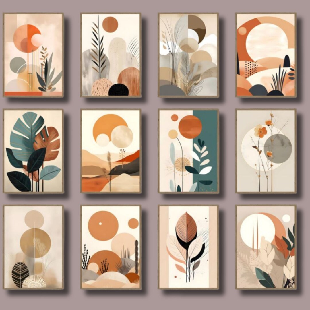 Boho Printable Wall Art Gallery Set of 12. Digital Wall Art Prints - Etsy