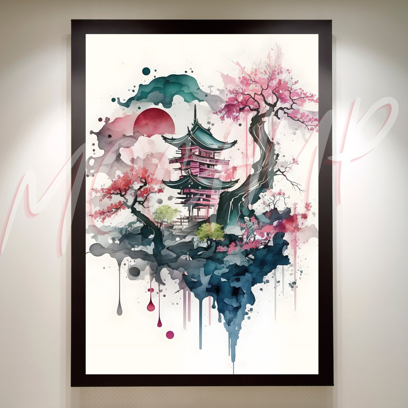 Japanese Wall Art: Set of 12 Digital Japanese Posters Featuring Mount ...