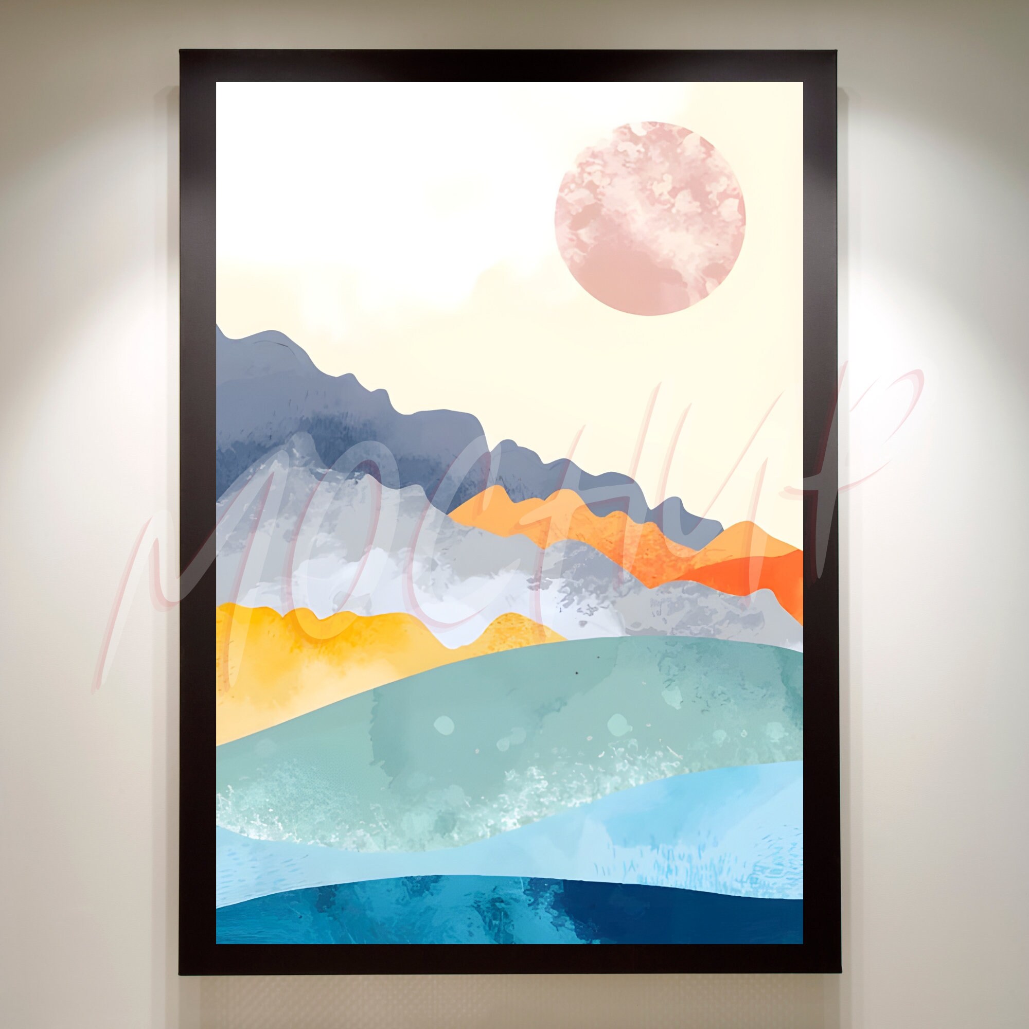 Abstract Boho Wall Art Set of 3 -landscape Sunset Inspired - Abstracts ...
