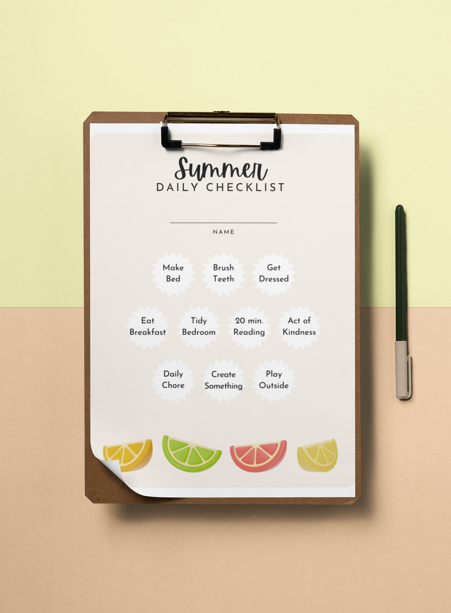 Summer Daily Checklist for Kids - Etsy