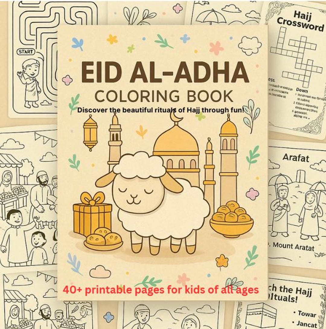 Eid Al-adha Coloring Pages for Kids 40+ Fun Islamic Activities Pages ...