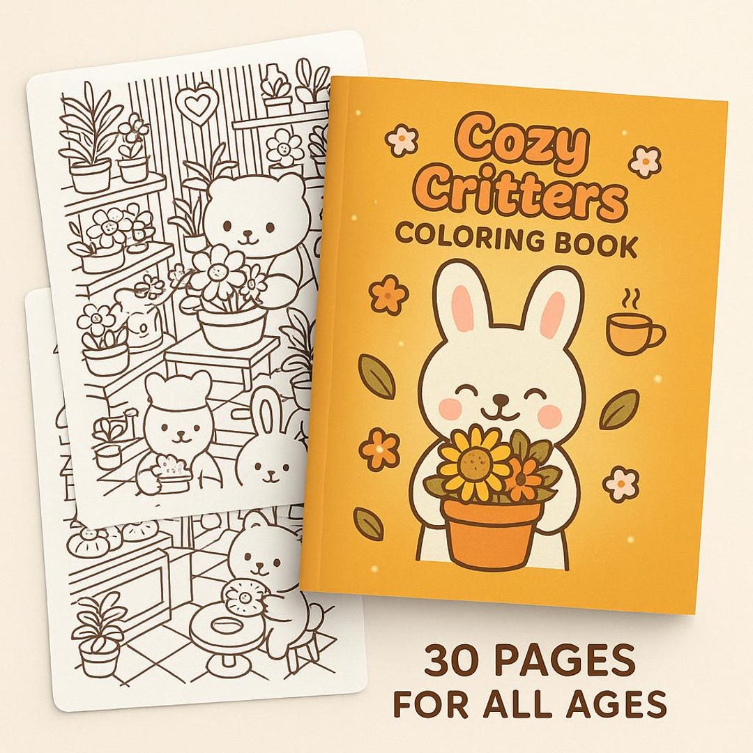 Cozy Critters Coloring Book – 30 Cute Autumn Animal Pages for Kids ...