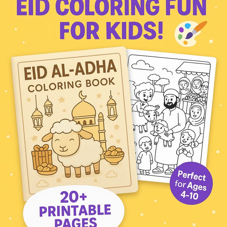 Eid Al-adha Coloring Pages for Kids 20+ Fun Islamic Activities Pages ...