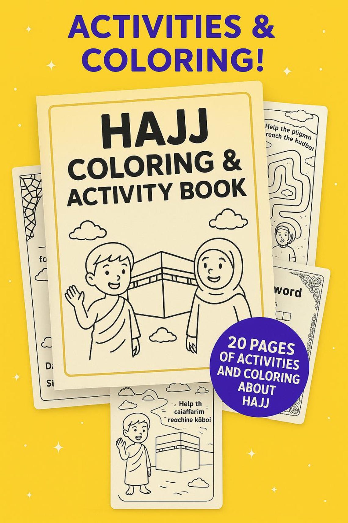 Hajj Activity Coloring Book for Kids 20+ Pages of Fun & Learning ...