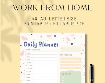 Weekly Planner Printable, ADHD Planner, Work From Home Routine, Undated ...