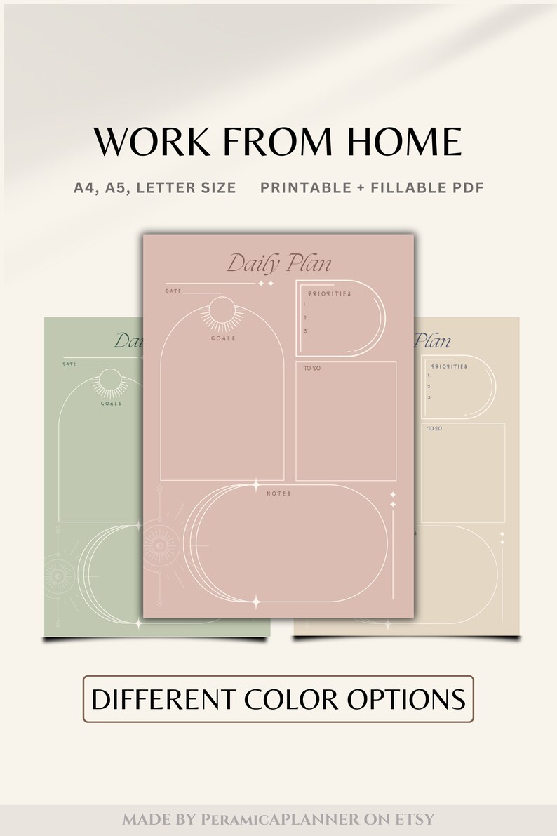 Minimalist Daily Planner Printable, Priorities Desk Worksheet Pdf ...